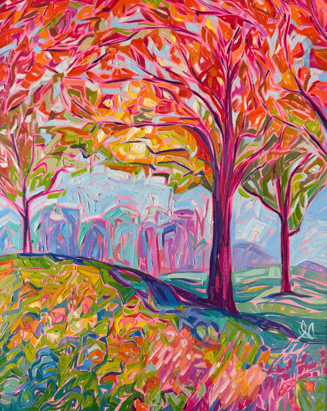 Colors of Fall (16"x20") Original Oil Painting, Colorful Autumn ...