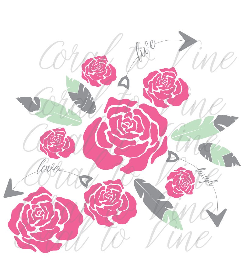 Flecha SVG flecha nombre svg pluma svg rosa capa svg vinilo - Etsy México