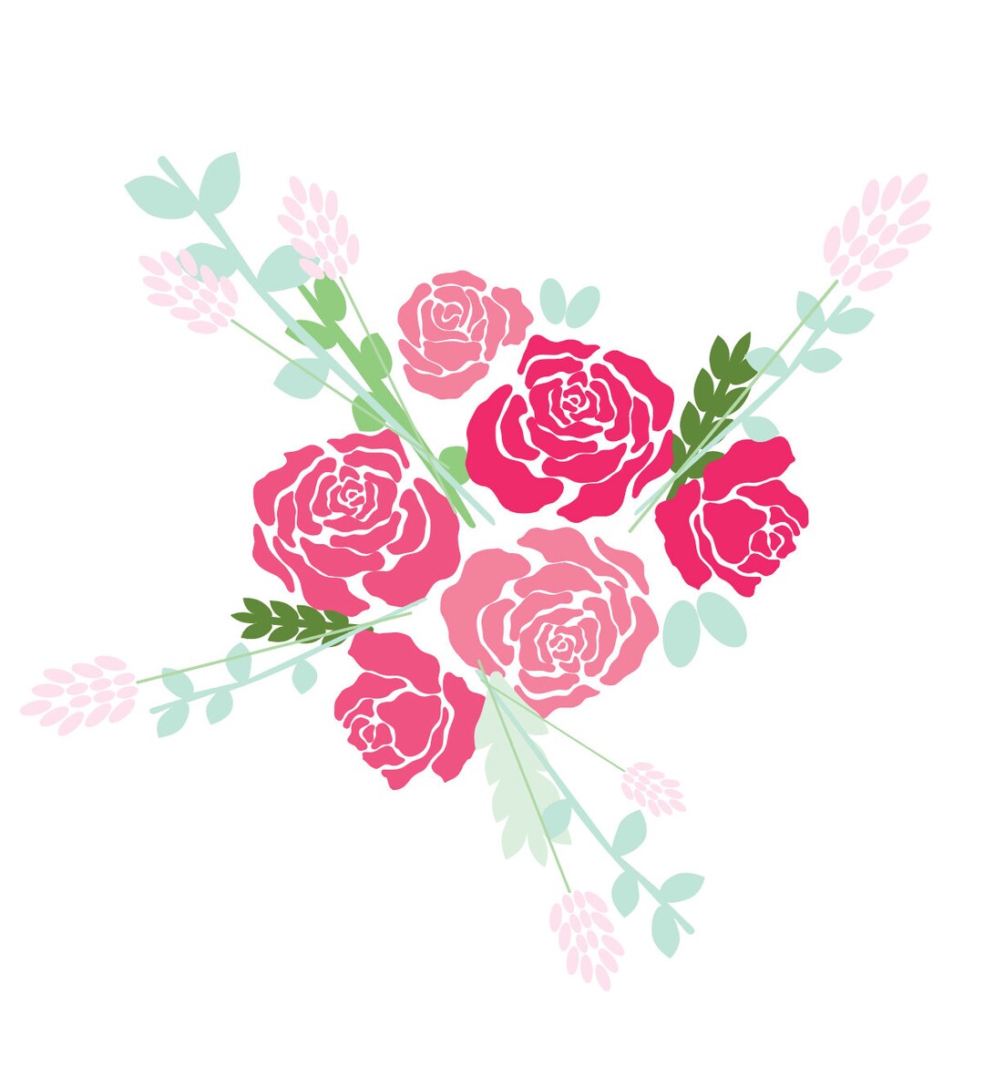 Fleur SVG Floral SVG Rose SVG Fleurs svg Roses svg Bouquet de fleurs ...