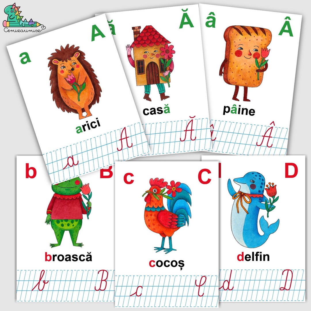 PDF- Planșe Alfabetul Limbii Române - Romanian Alphabet - Etsy