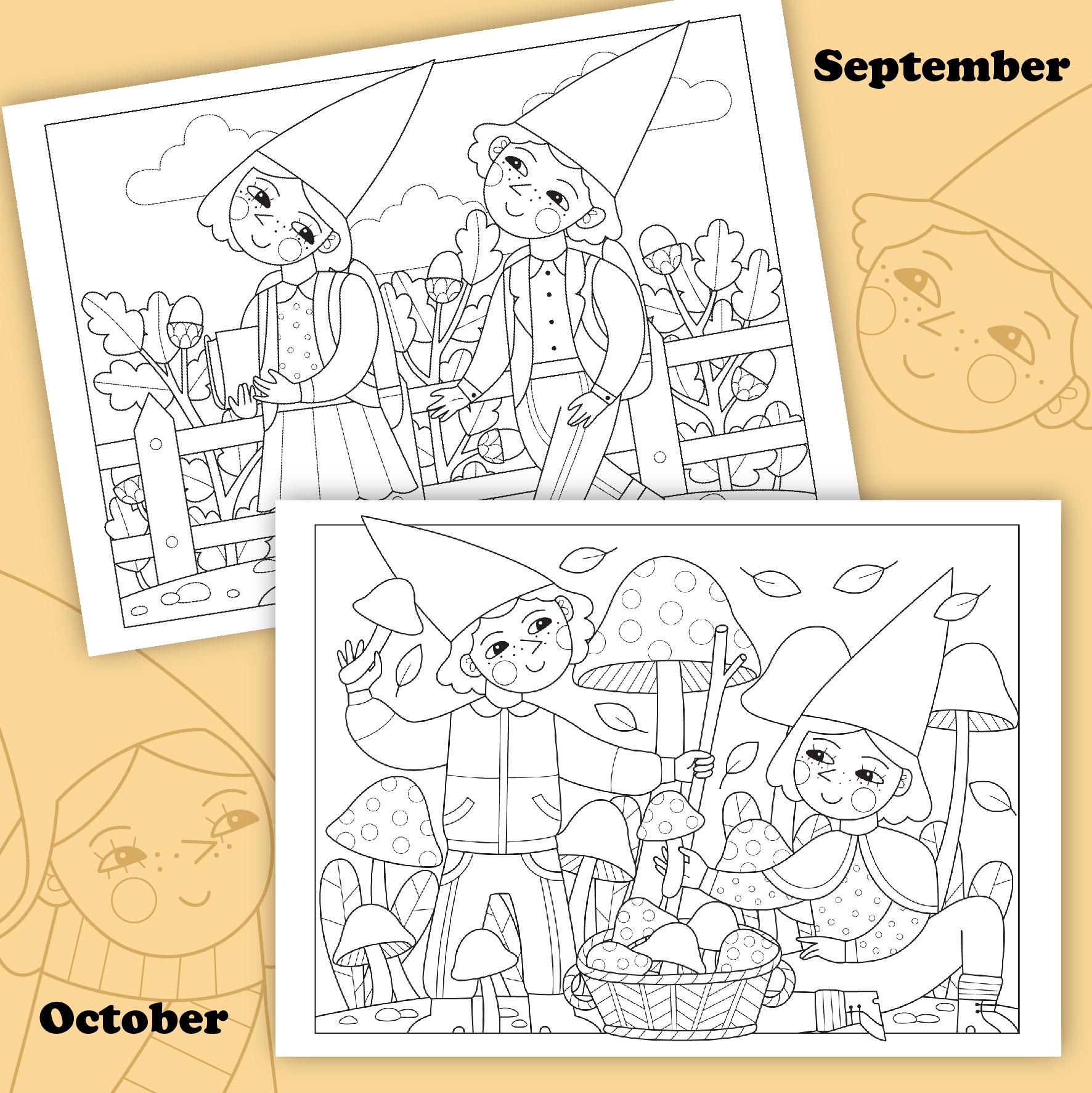 PDF- 12 Coloring Pages-months of the Year - Etsy