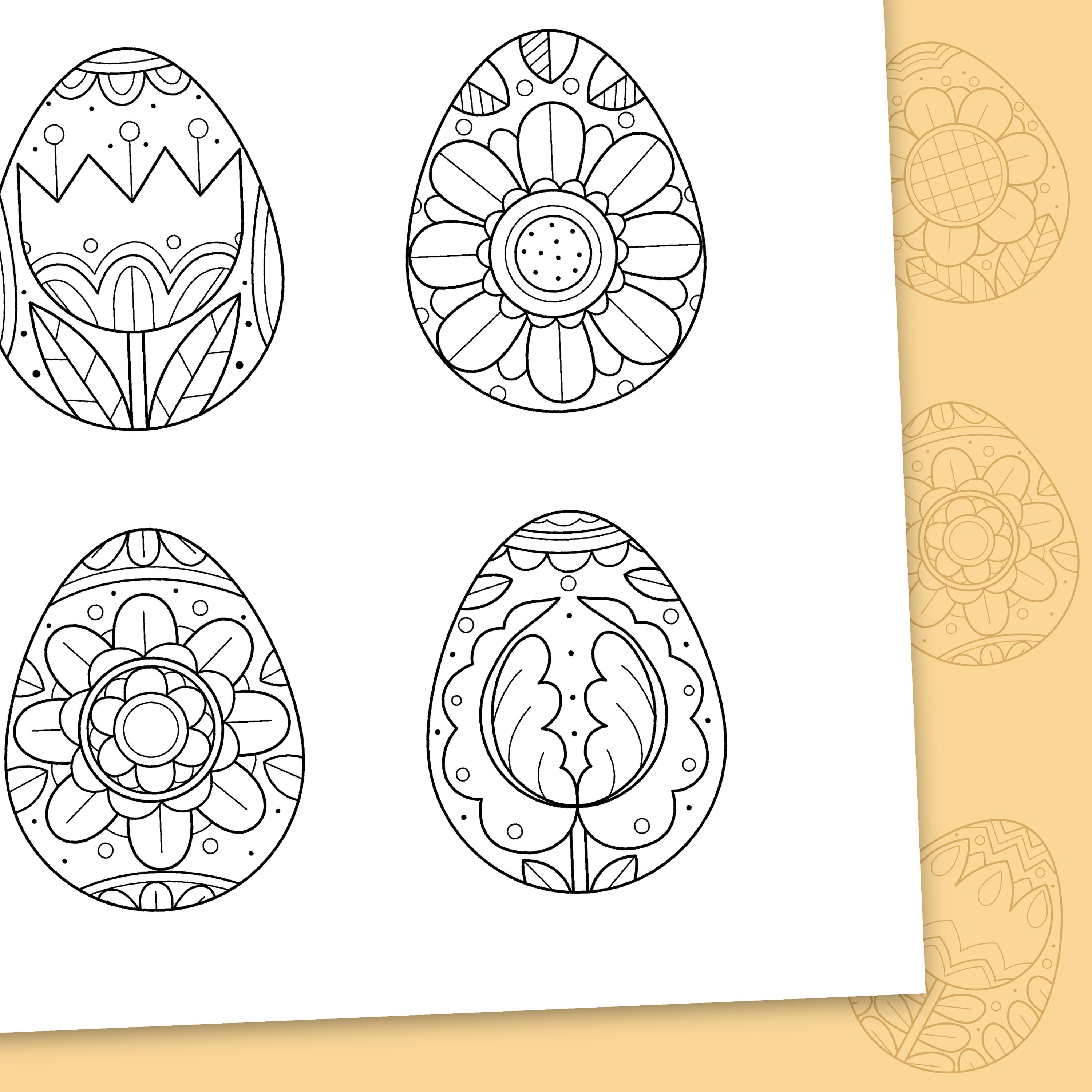 Pdf-coloring Page-easter Eggs - Etsy