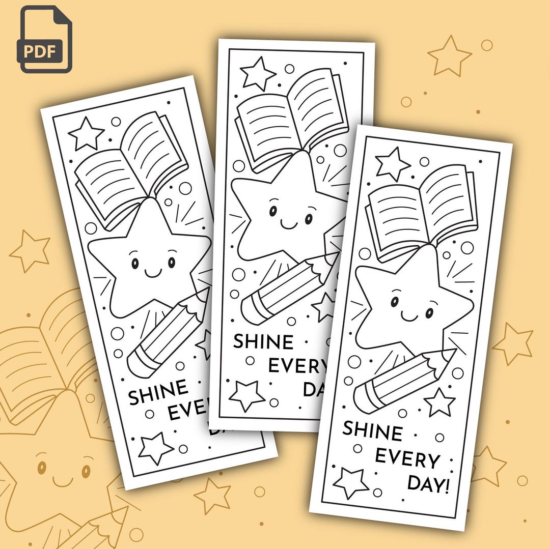 Star Bookmarks Coloring Page: A4 Printable (PDF) - ENG-HUN - Etsy