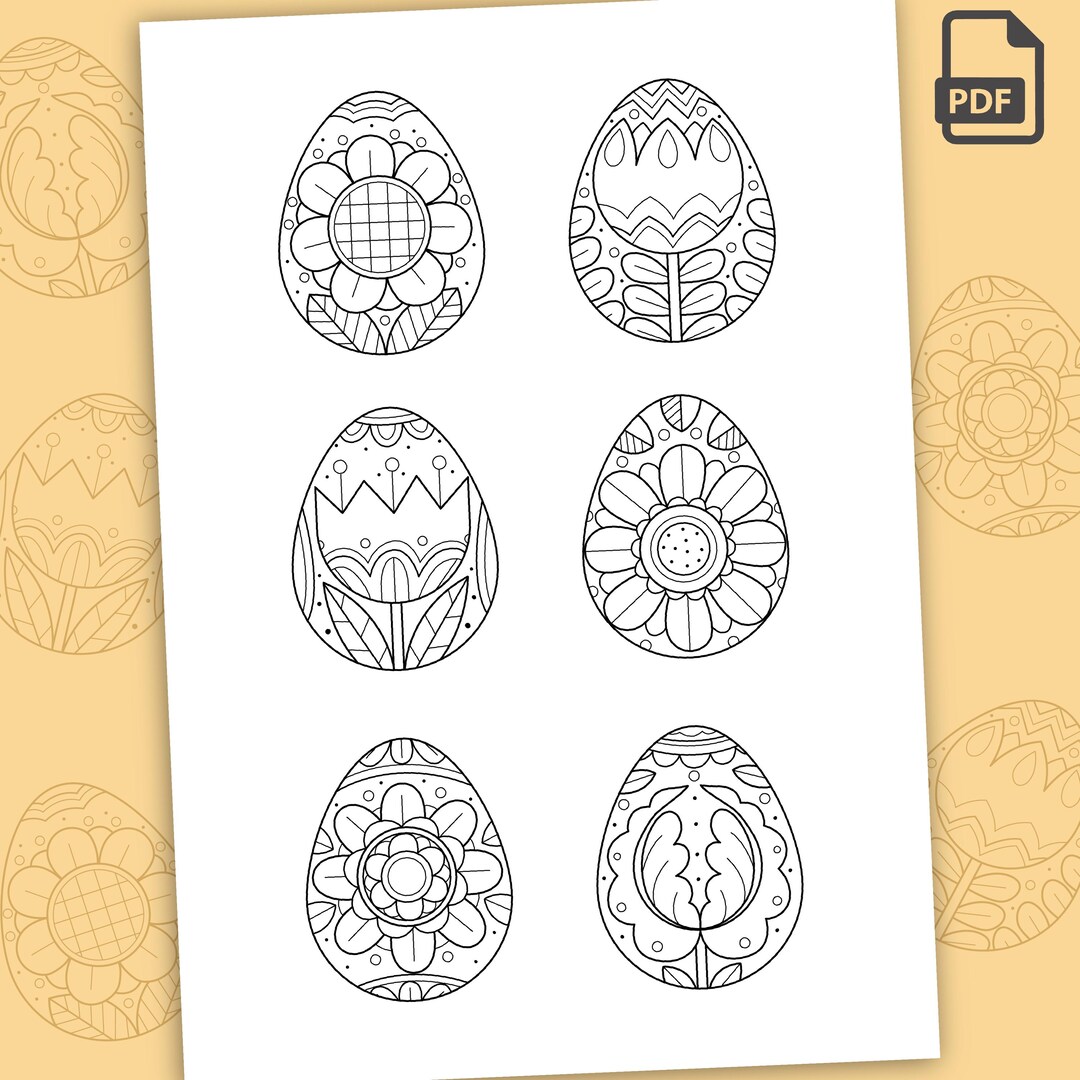 Pdf-coloring Page-easter Eggs - Etsy