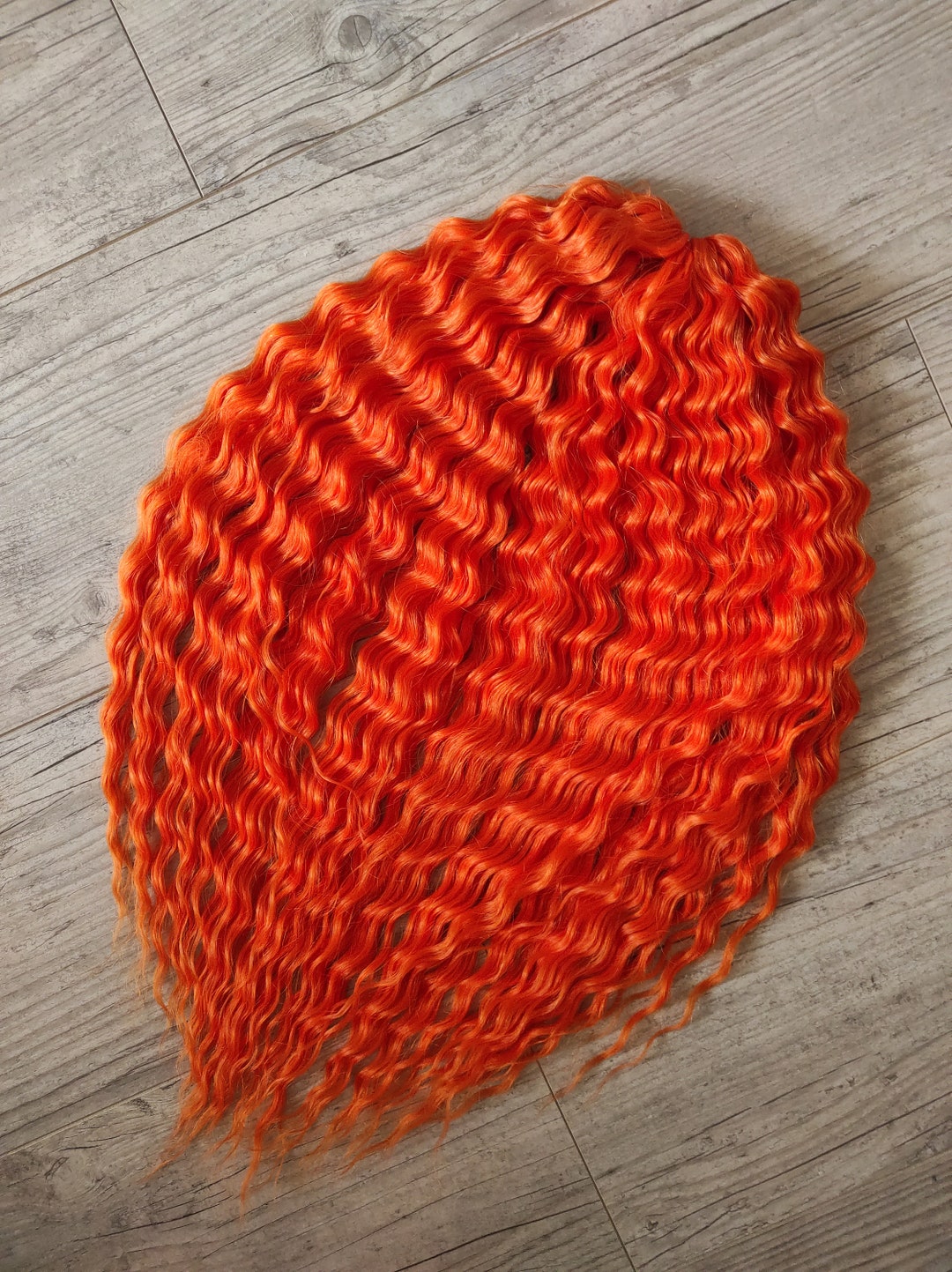 Orange Dreaded Curls: Double Ended Soft Synthetic Wavy Dreadlocks ...