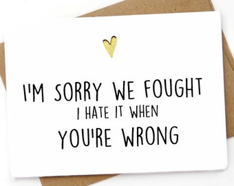 sorry for being a brat i'm the wurst apology card