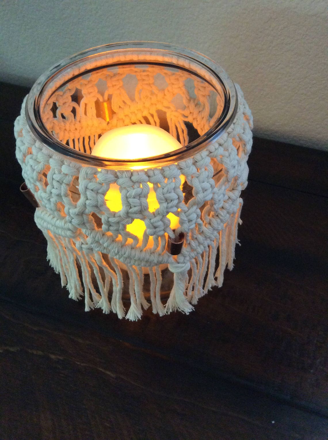 Macrame Vase Macrame Candle Holder Rustic Vase Rustic - Etsy
