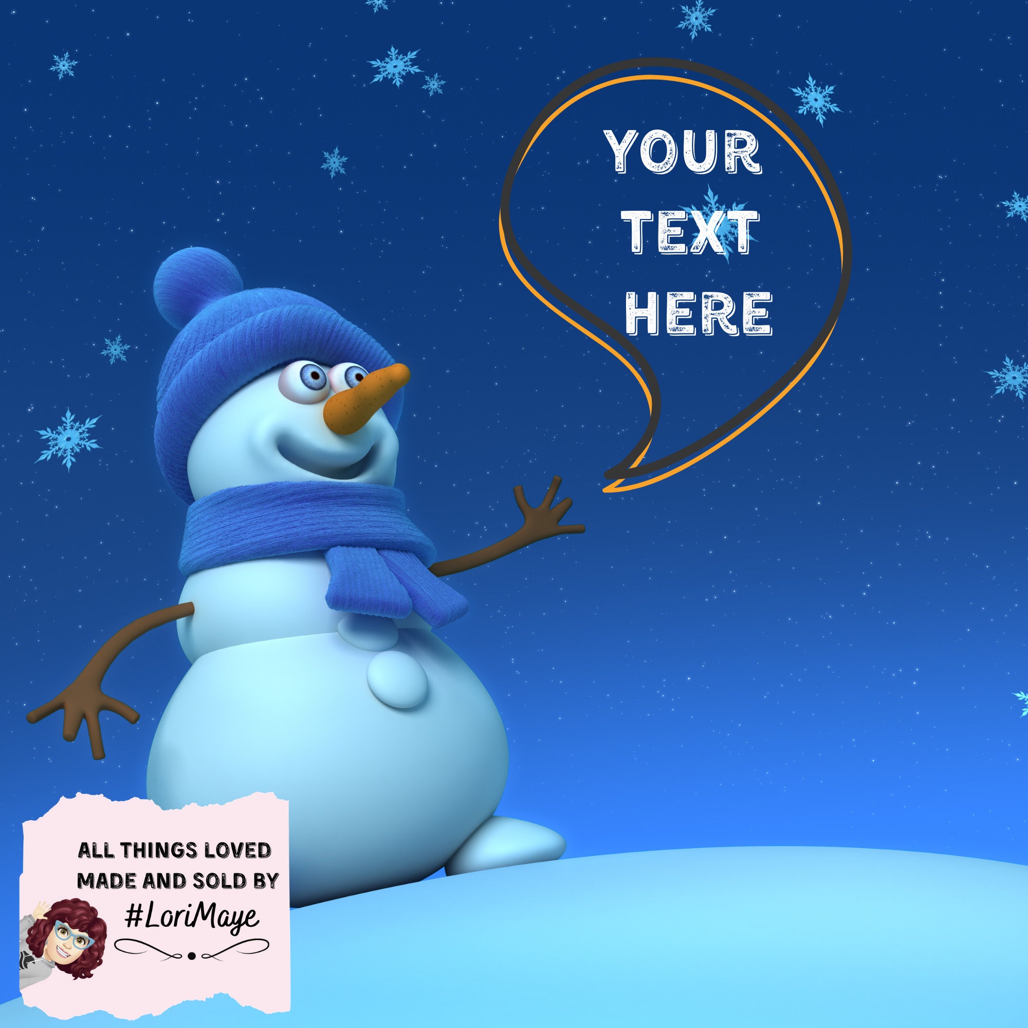 Digital Snowman SVG Background Template Virtual Snowman Christmas SVG ...