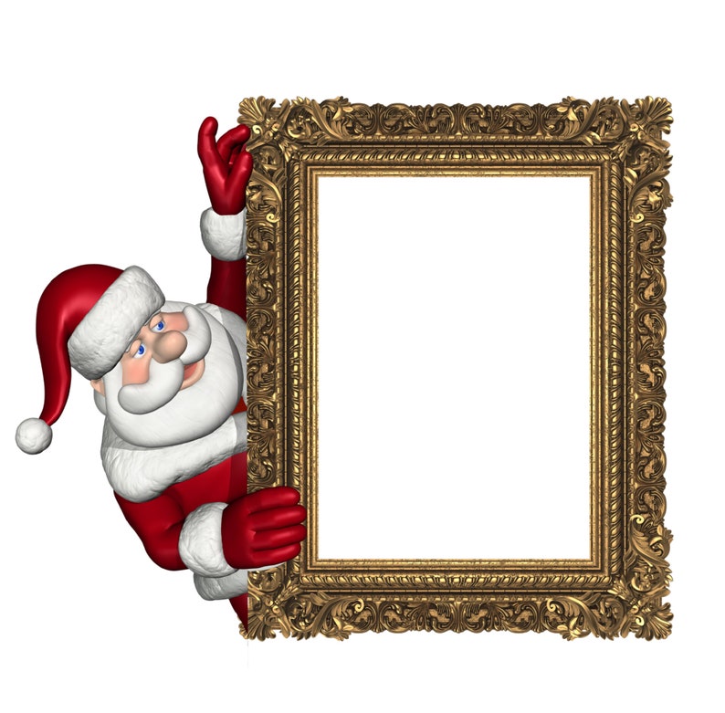Digital Background Template - Virtual Santa Claus - Santa Holding ...