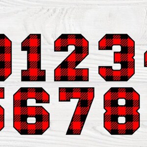 Digital Buffalo Plaid SVG JPG PNG Font Alphabet Plaid Letters & Numbers ...