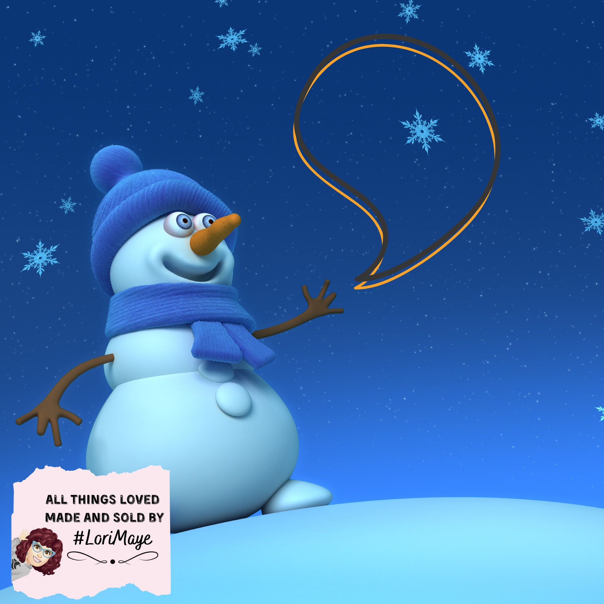 Digital Snowman SVG Background Template Virtual Snowman | Etsy