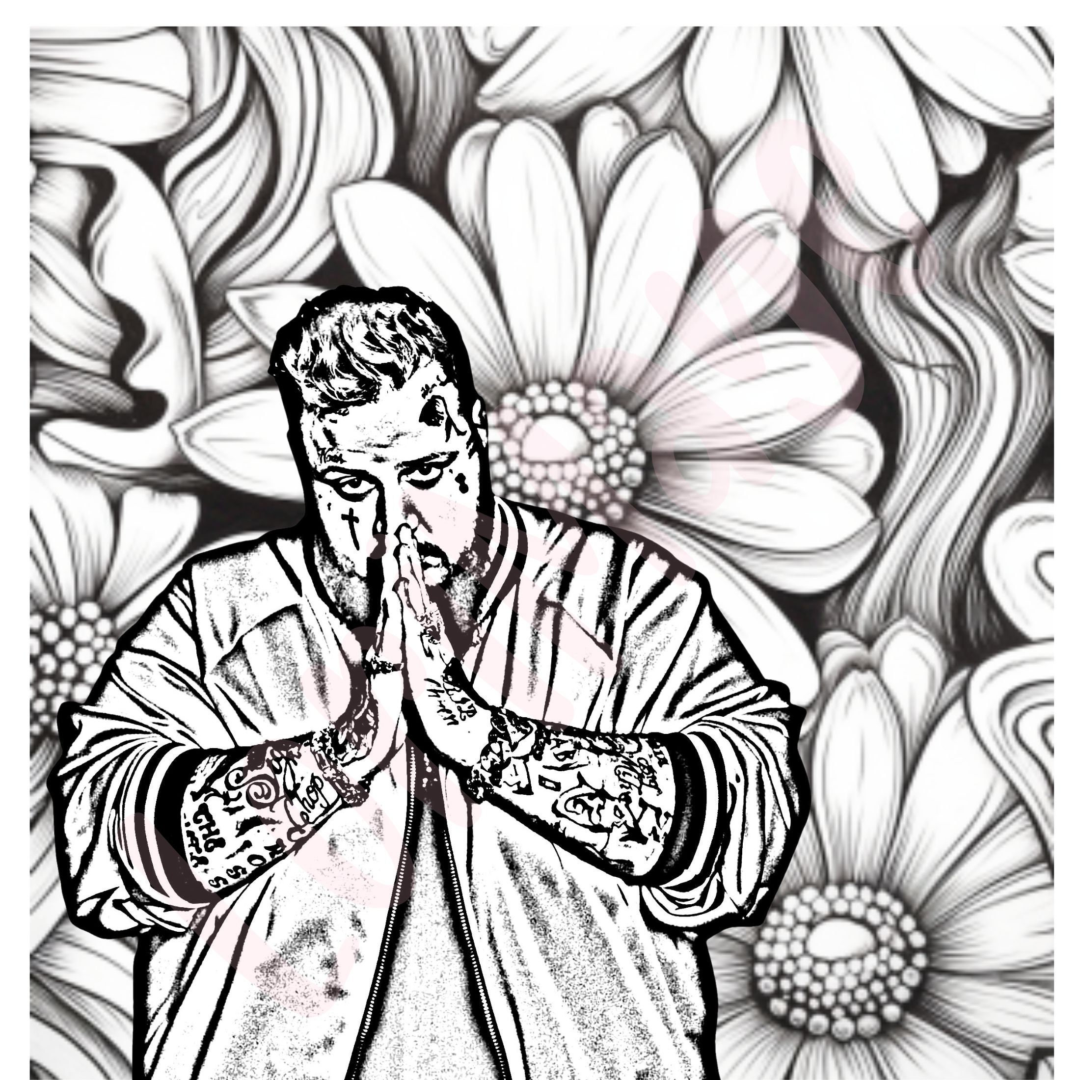 Jelly Roll Coloring Pages, Digital Prints, Jelly Roll Adult Coloring ...