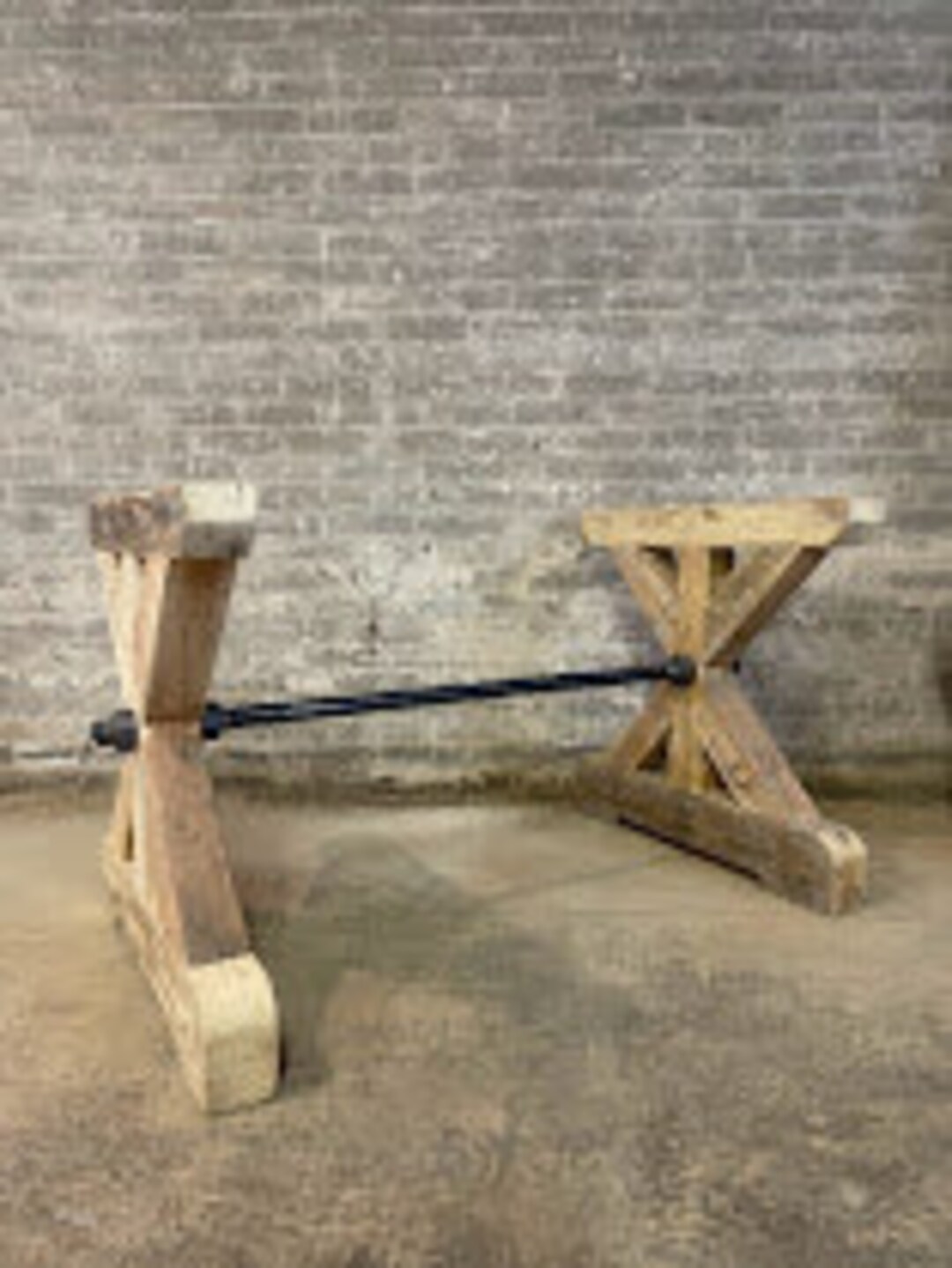 Reclaimed X-base Iron Rail Table Base - Etsy