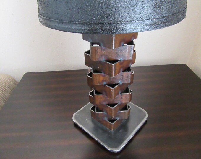 Rusted Metal Lamp-thick Steel-metal Art Light-welded Art-scrap Metal ...
