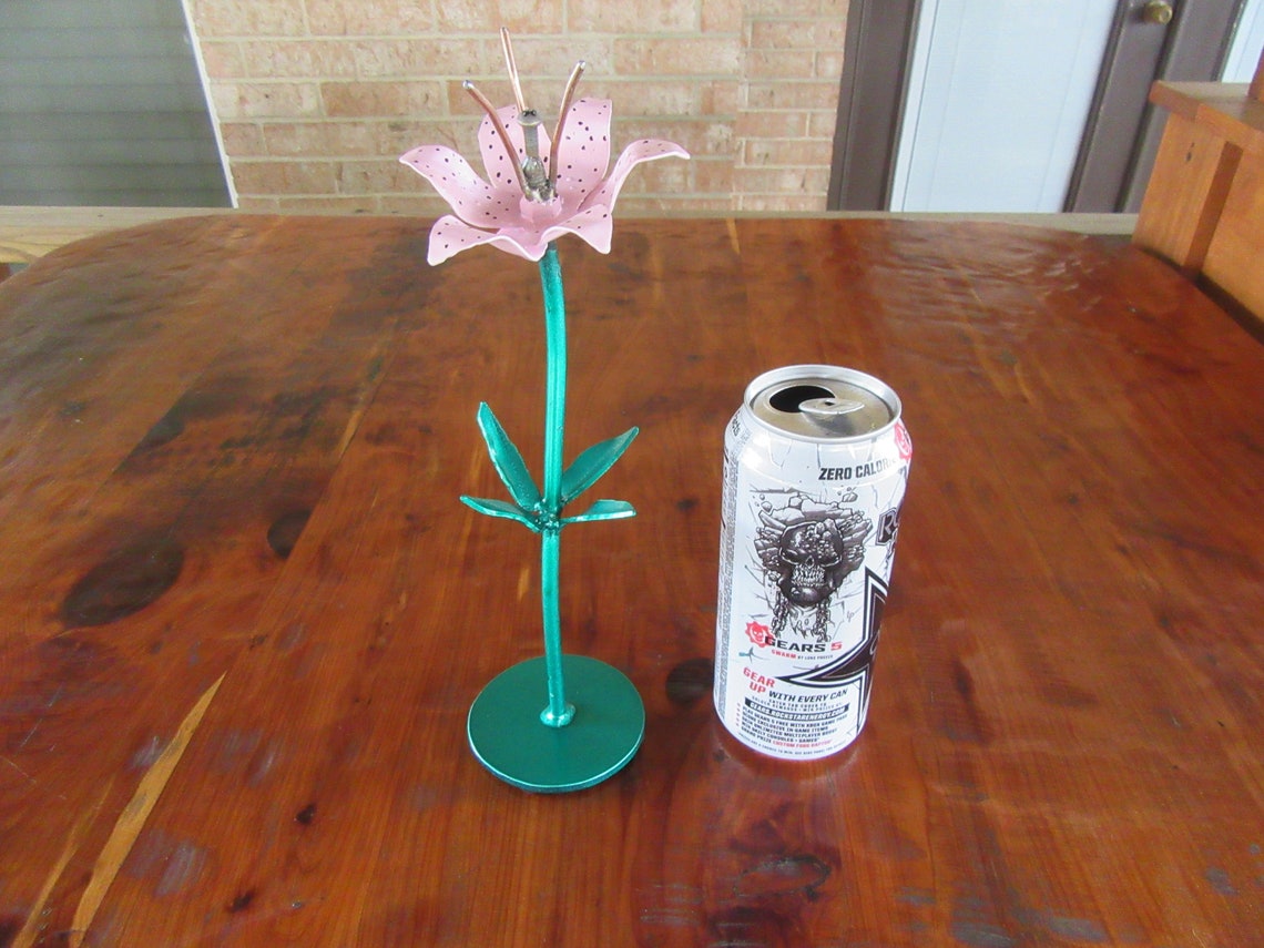 Metal Lily-welded Art-forever Flowers-metal Art - Etsy