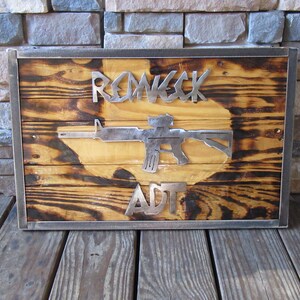 Redneck Security Sign-wood & Metal-metal Art-welded Art-scrap Metal-adt ...