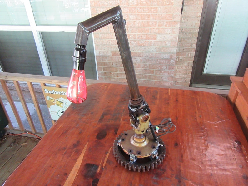 Tractor Lamp-welded Art Light-metal Lamp-steampunk-industrial | Etsy