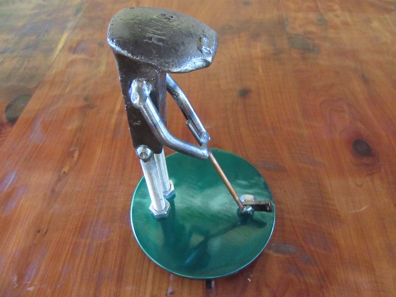 Welded Golfer Sculpture-man Playing Golf Metal Art-scrap Metal Art ...