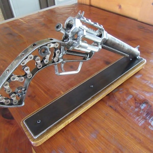 Welded Revolver Sculpture-welded Art-non Firing Metal Art Gun-recycled ...