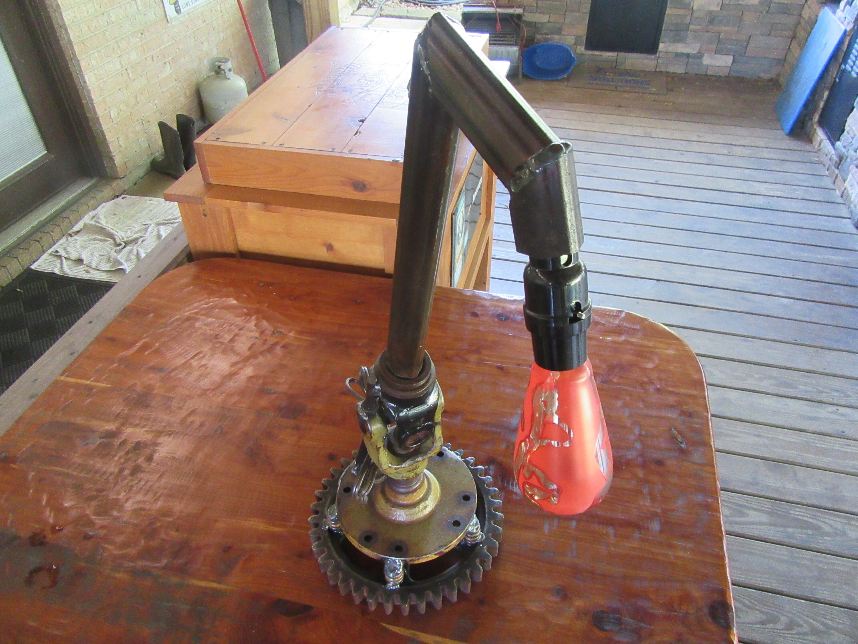 Tractor Lamp-welded Art Light-metal Lamp-steampunk-industrial - Etsy