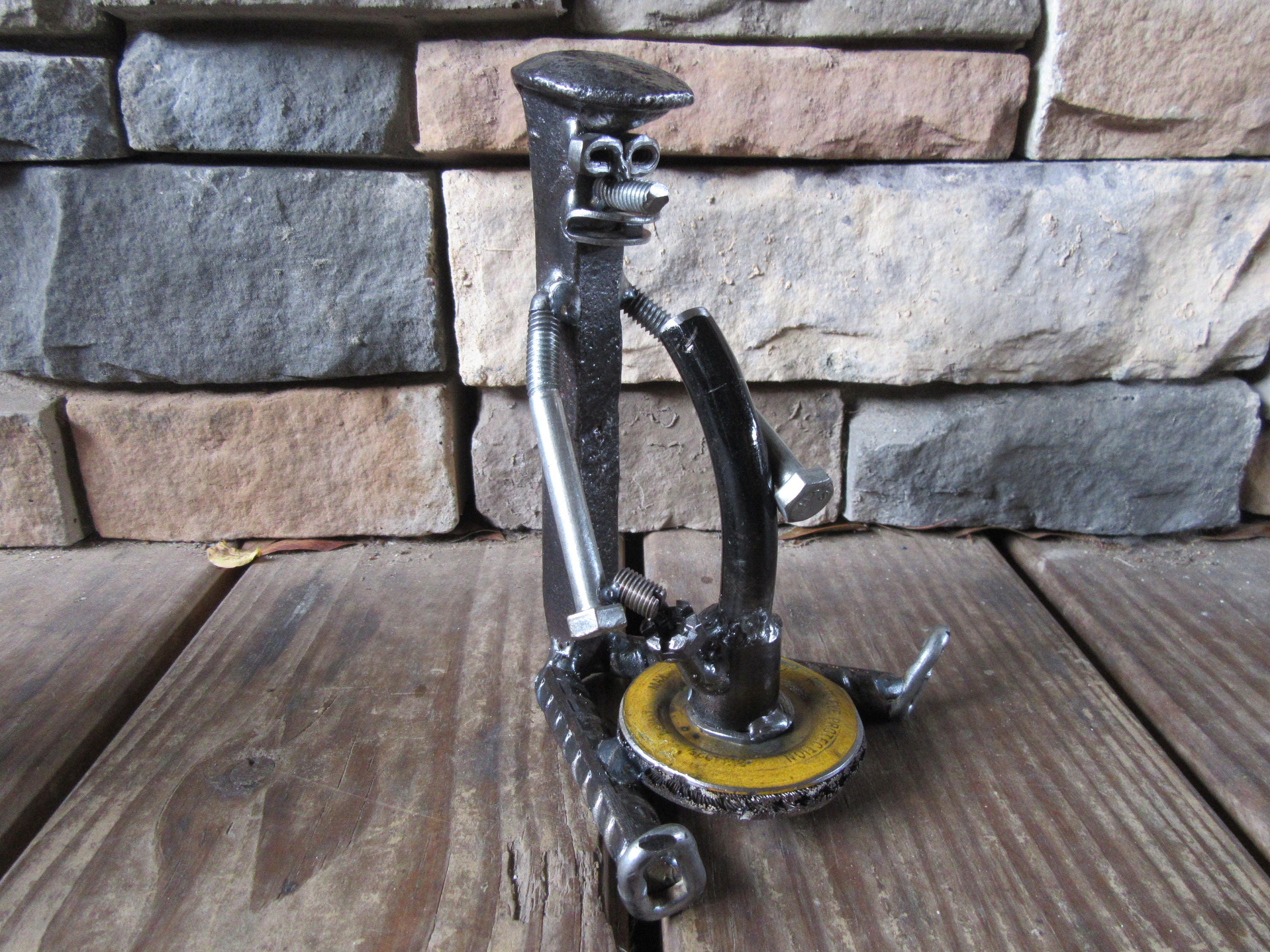 The Stoner Welded Sculpture-Marijuana Metal Art-RR Spike Man | Etsy