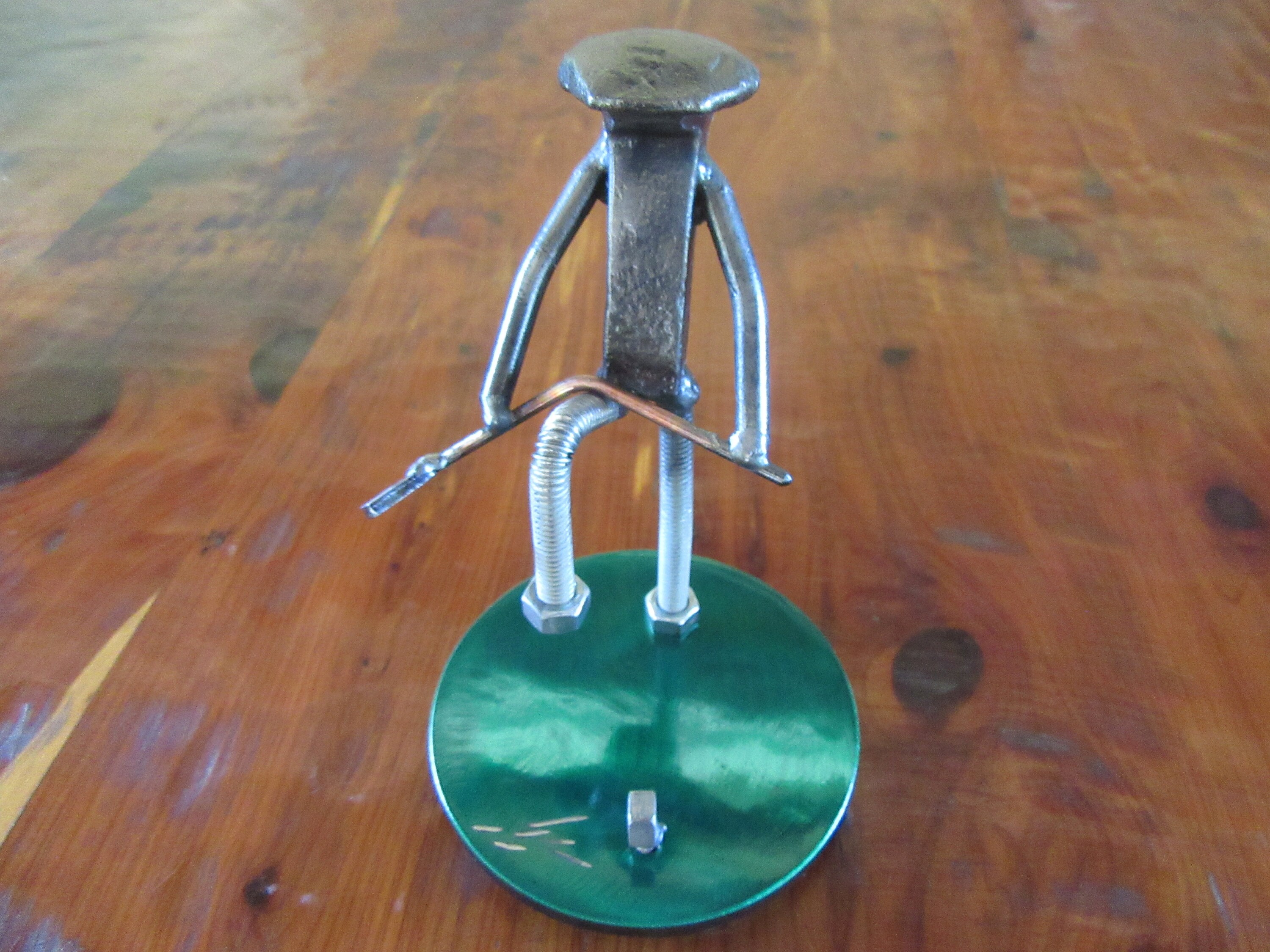 Angry Golfer Sculpture-welded Art-man Playing Golf Metal Art-scrap ...