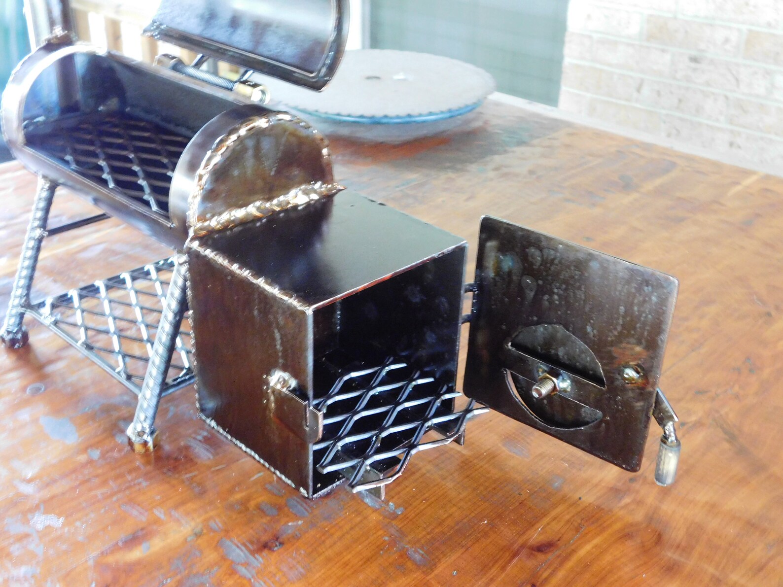 Handmade Baby BBQ Smoker: Jumbo Firebox, Heavy Steel Mini Grill - Etsy