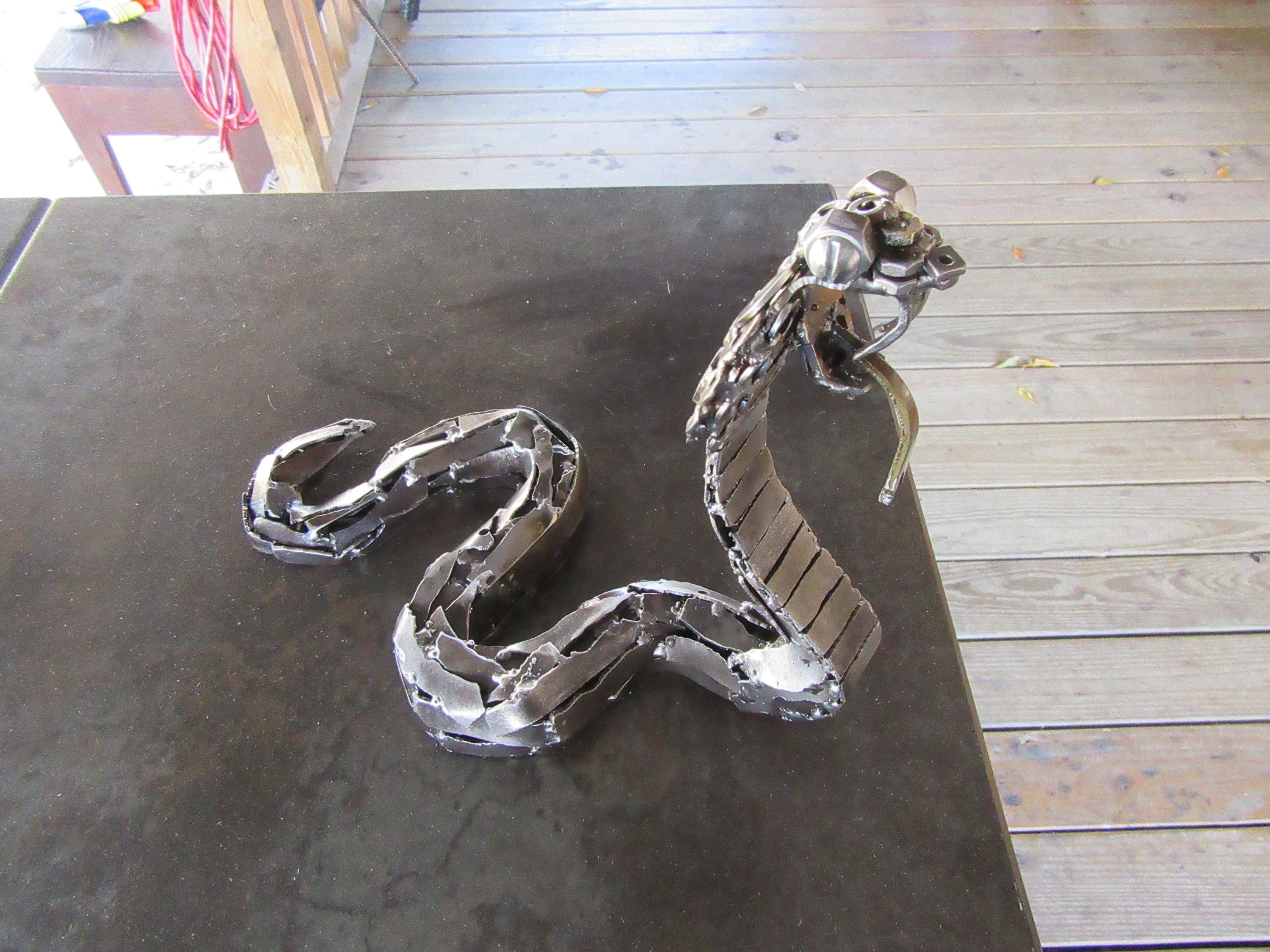Welded King Cobra Snake-metal Sculpture - Etsy