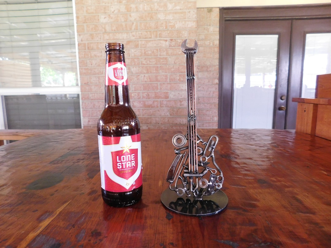 Metal Bass Guitar Sculpture-welded Art-steel Musical Instrument - Etsy