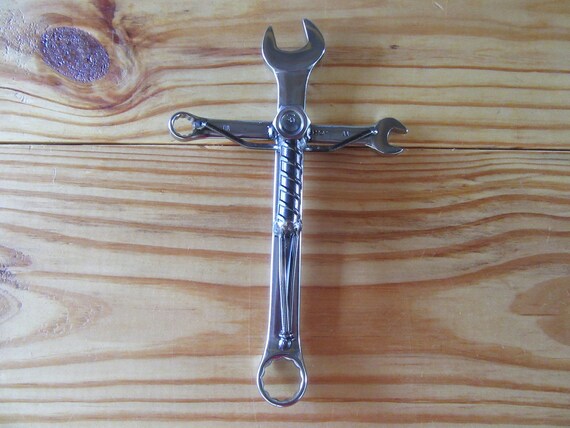 Gear Head Cross-Mechanics Crucifix-Man Cross-Welded Art-Scrap | Etsy