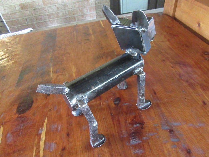 Welded Dog Sculpture-boston Terrier-metal Dog - Etsy