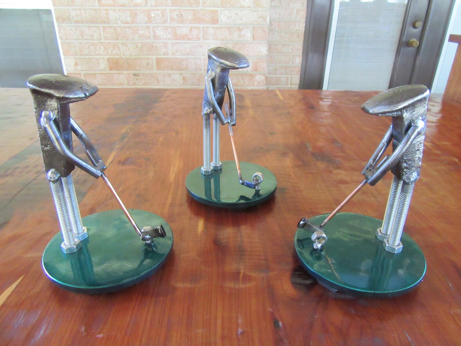 Welded Golfer Sculpture-man Playing Golf Metal Art-scrap Metal Art ...