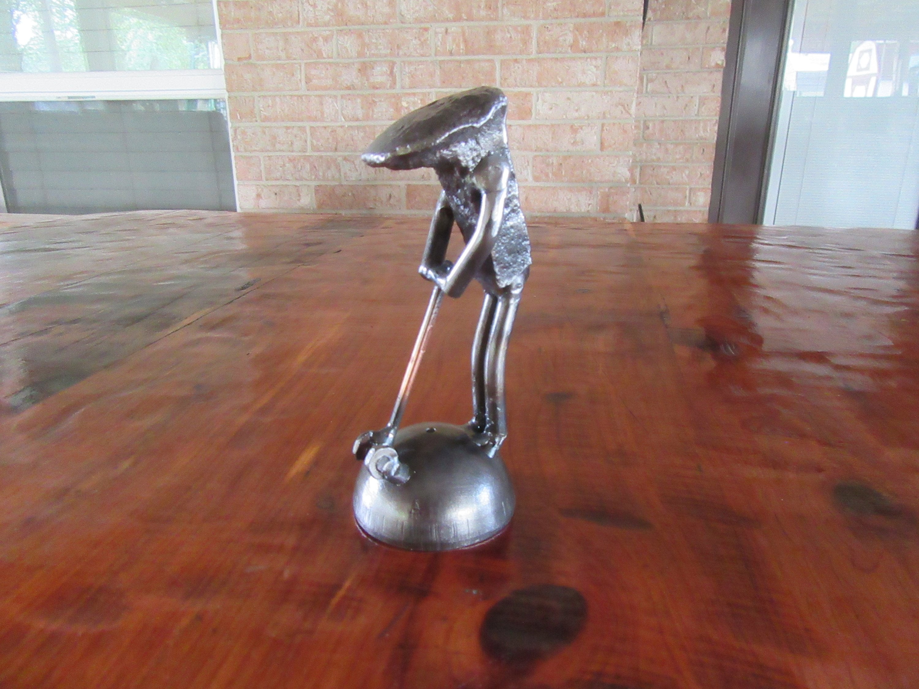 Welded Art Golfer-metal Man Playing Golf-metal - Etsy
