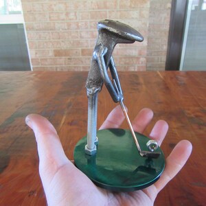 Welded Golfer Sculpture-man Playing Golf Metal Art-scrap Metal Art ...