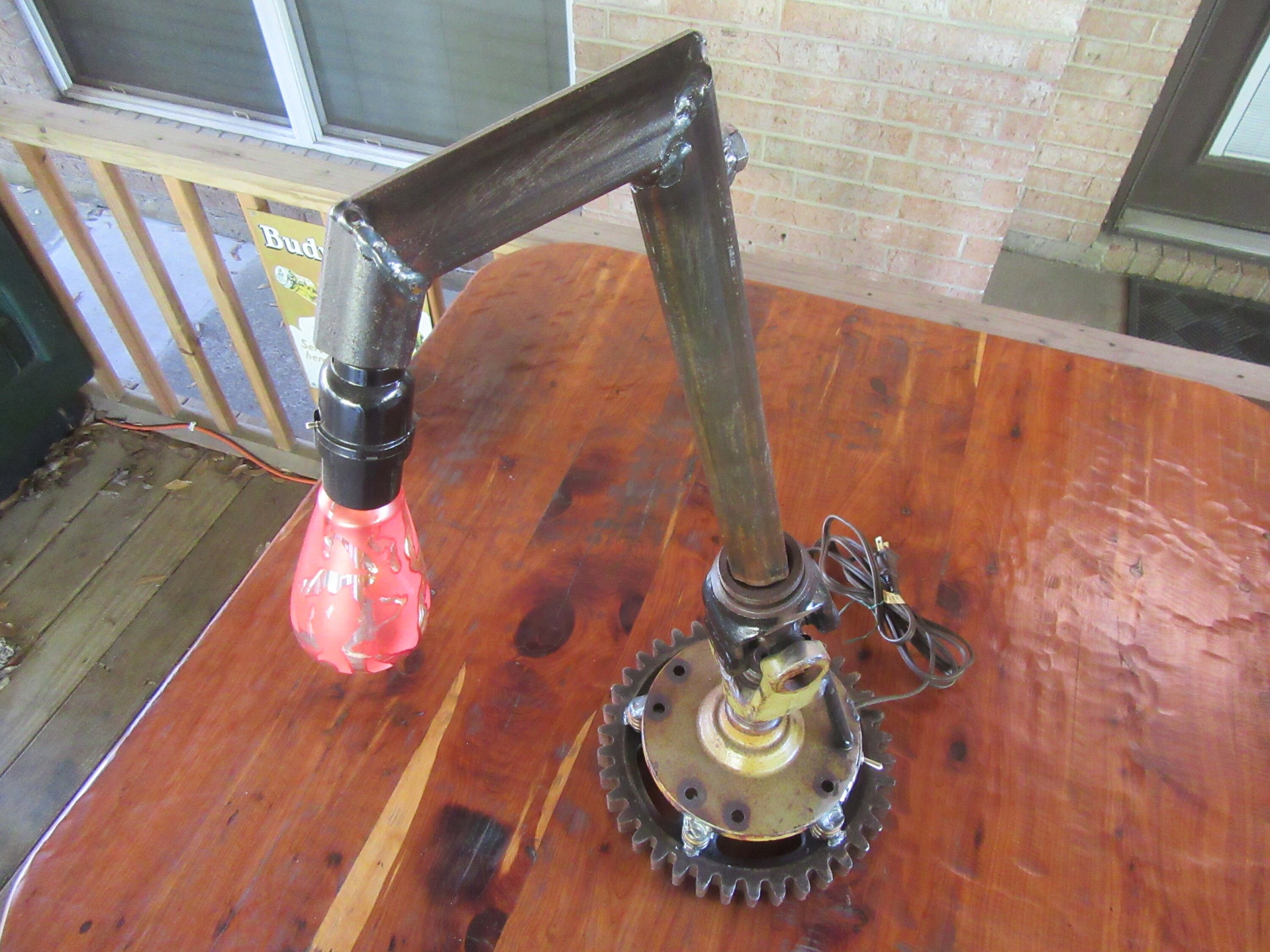 Tractor Lamp-welded Art Light-metal Lamp-steampunk-industrial - Etsy