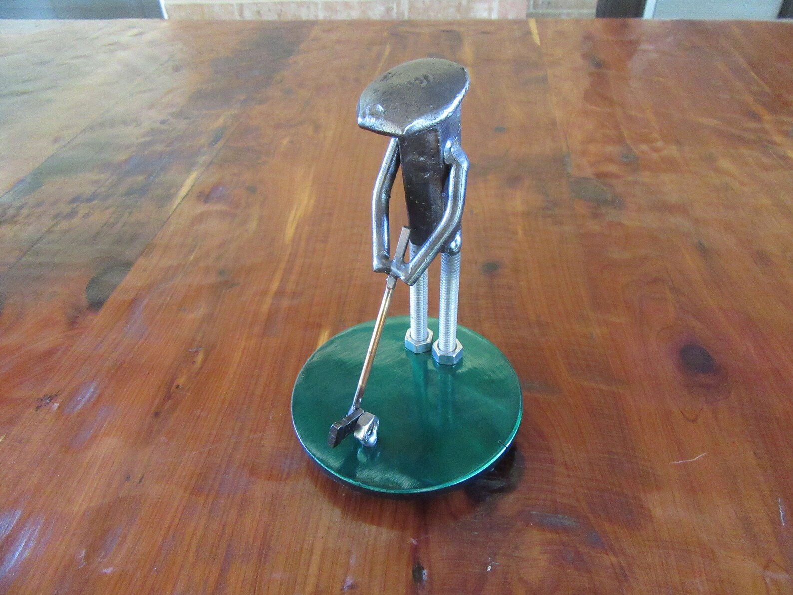 Welded Golfer Sculpture-man Playing Golf Metal Art-scrap Metal Art ...