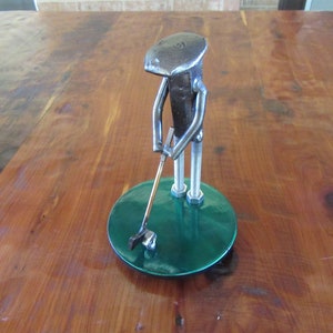 Welded Golfer Sculpture-man Playing Golf Metal Art-scrap Metal Art ...