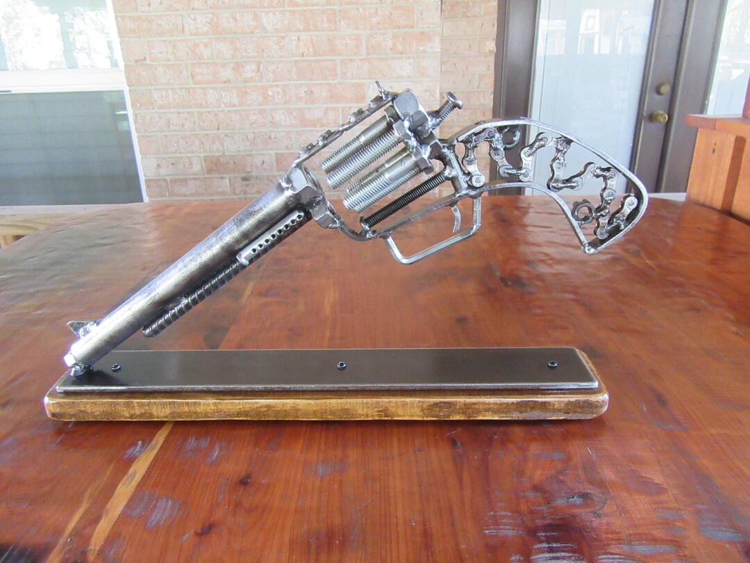 Welded Revolver Sculpture-welded Art-non Firing Metal Art Gun-recycled ...
