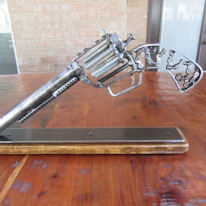 Welded Revolver Sculpture-welded Art-non Firing Metal Art Gun-recycled ...
