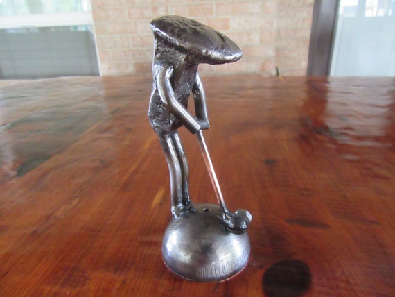 Welded Art Golfer-metal Man Playing Golf-metal | Etsy