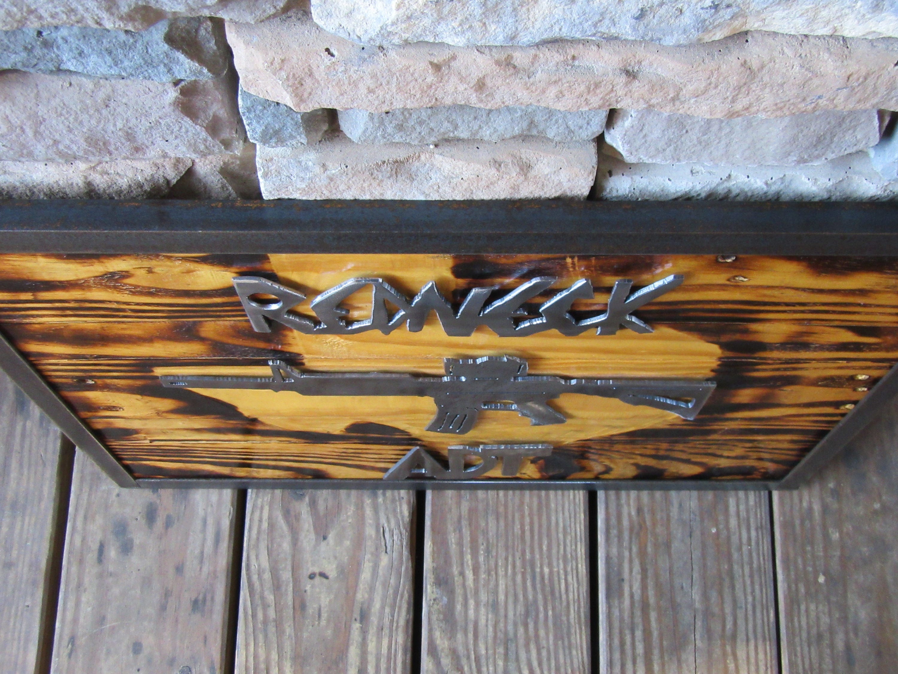 Redneck Security Sign-wood & Metal-metal Art-welded Art-scrap | Etsy