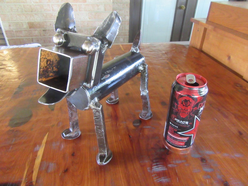 Welded Dog Sculpture-boston Terrier-metal Dog - Etsy