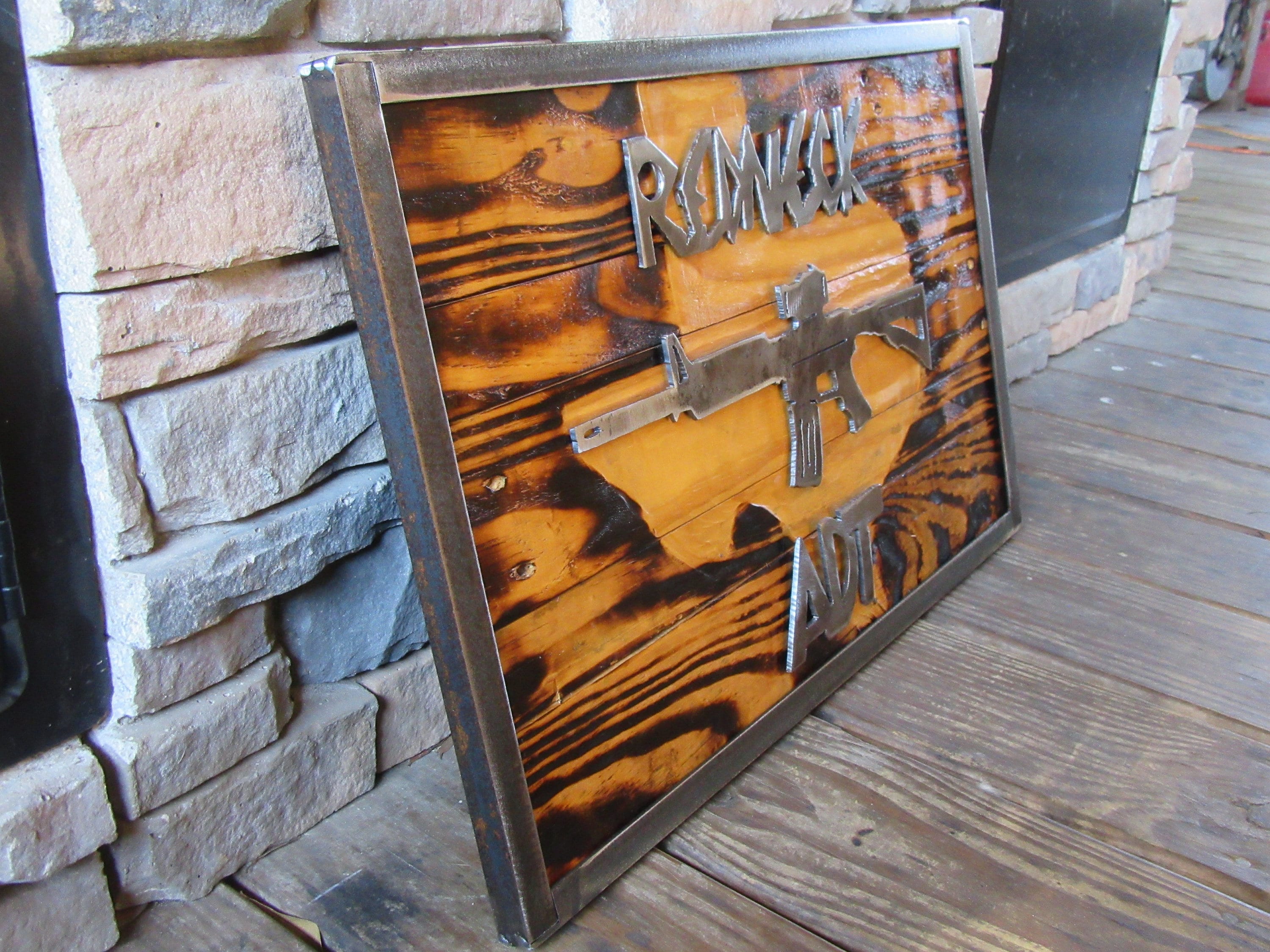 Redneck Security Sign-wood & Metal-metal Art-welded Art-scrap | Etsy