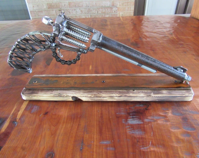 Welded Revolver Sculpture-welded Art-non Firing Metal Art Gun-recycled ...