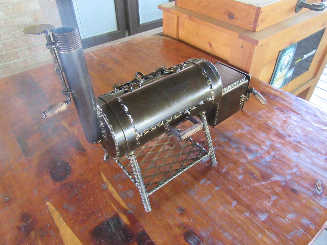 Baby Smoker BBQ Pit Grill With Square Firebox-heavy Steel - Etsy
