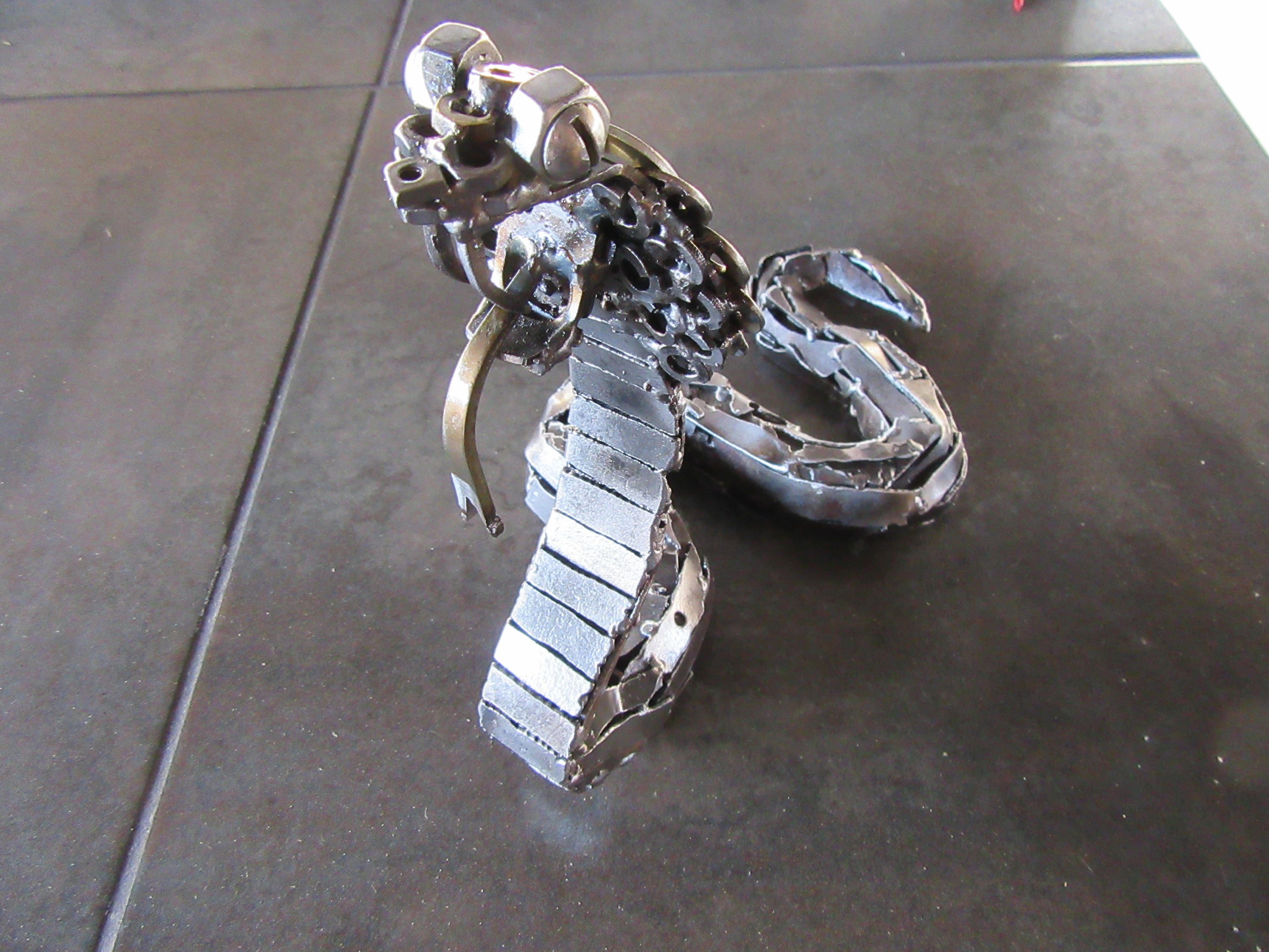 Welded King Cobra Snake-metal Sculpture - Etsy