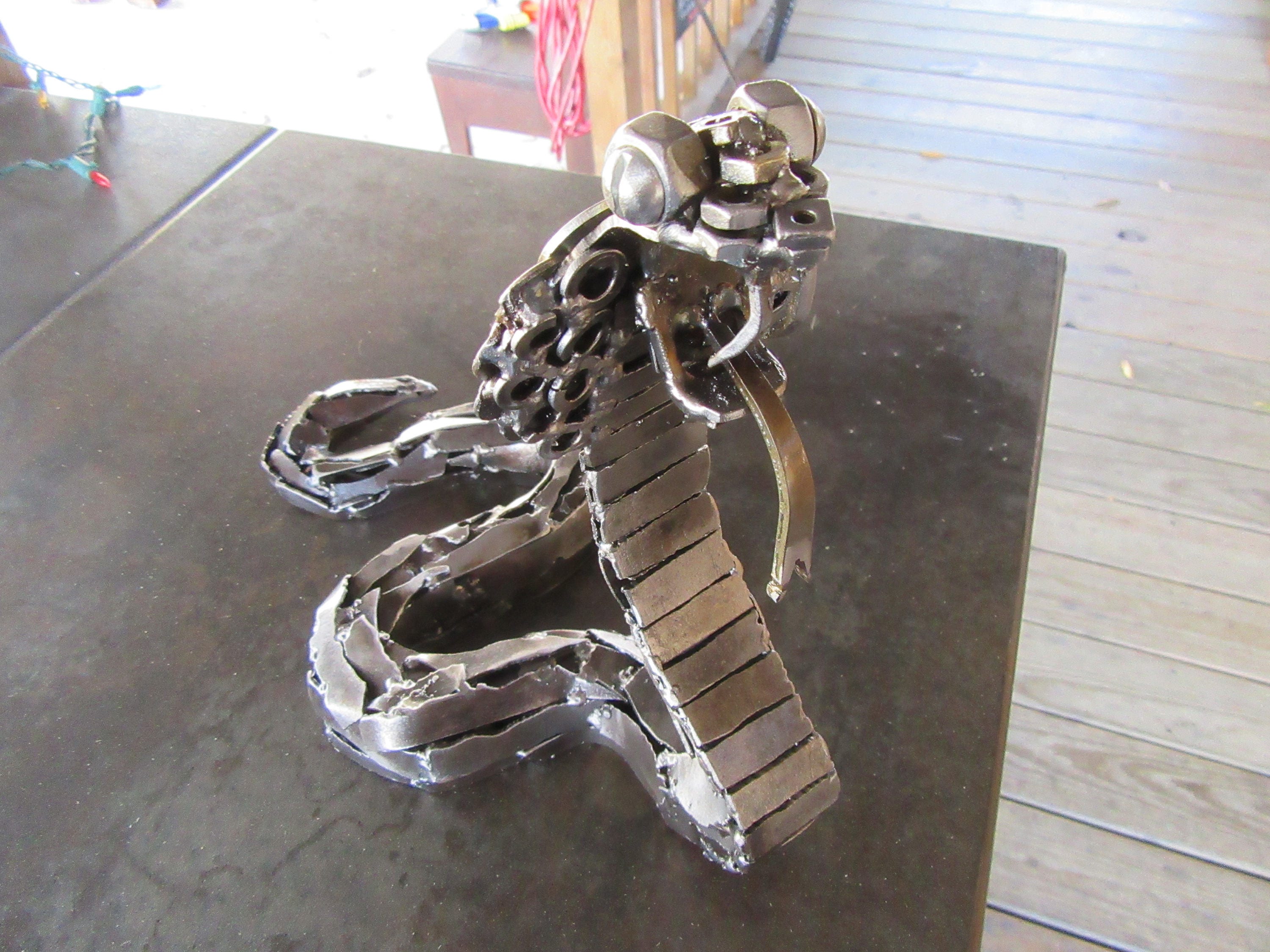 Welded King Cobra Snake-metal Sculpture - Etsy