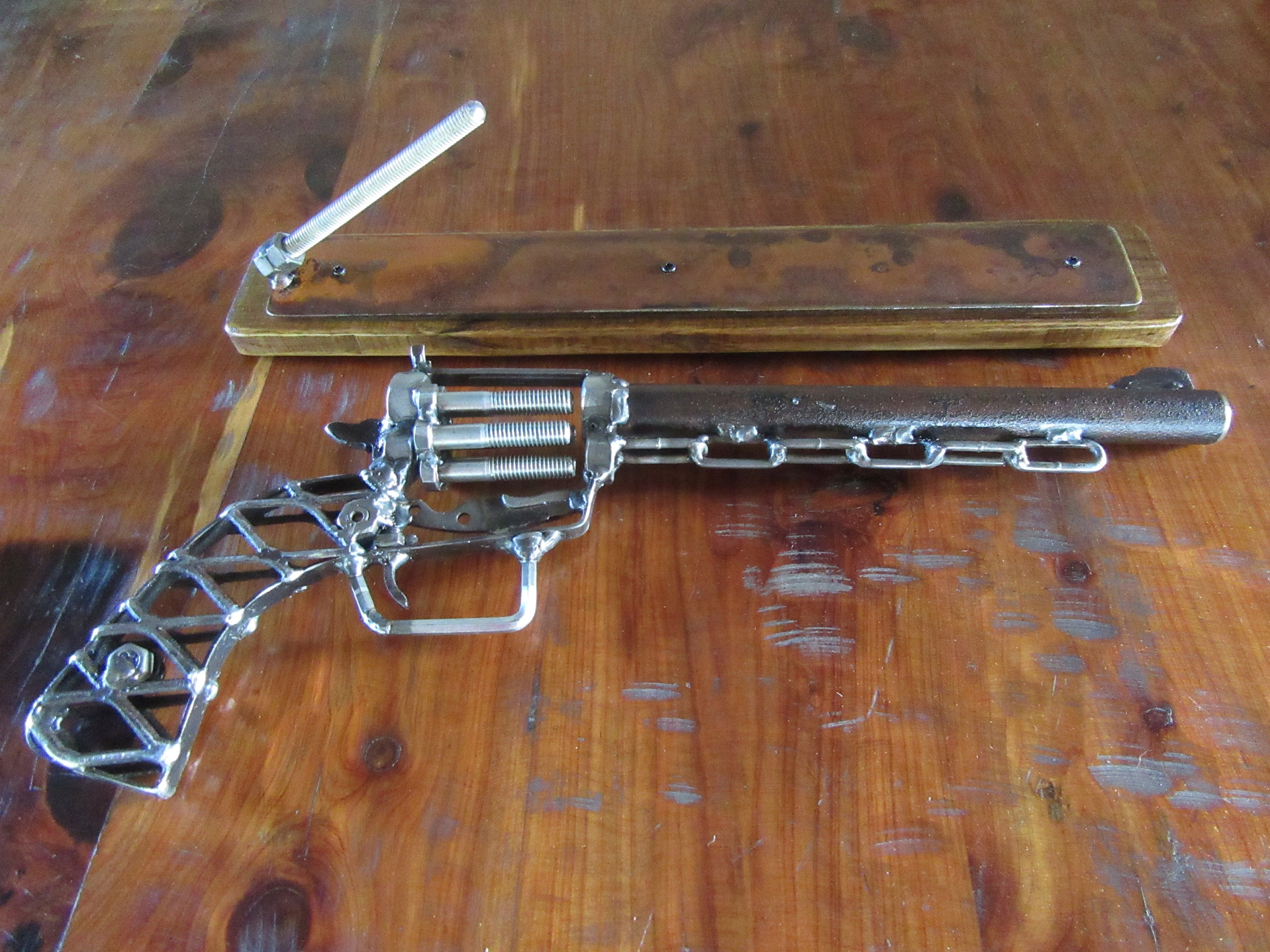 Metal Revolver Sculpture-welded Art-non Firing Metal Art Gun - Etsy UK