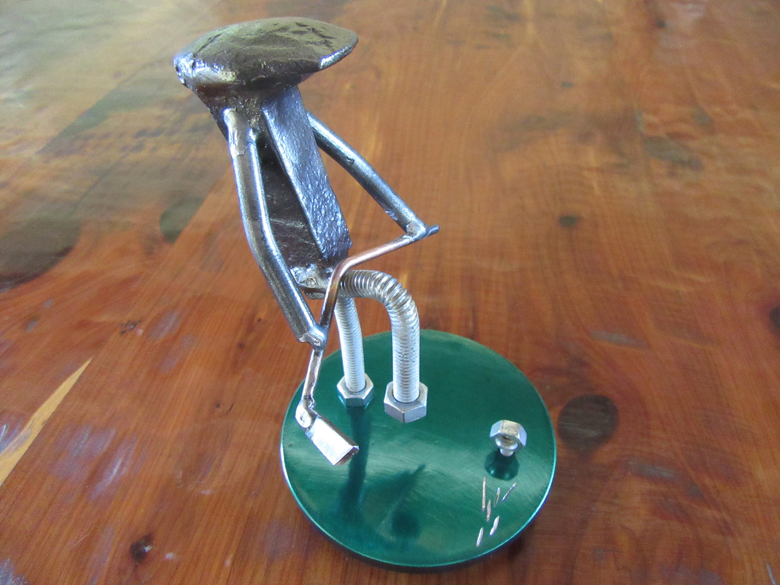 Angry Golfer Sculpture-welded Art-man Playing Golf Metal Art-scrap ...