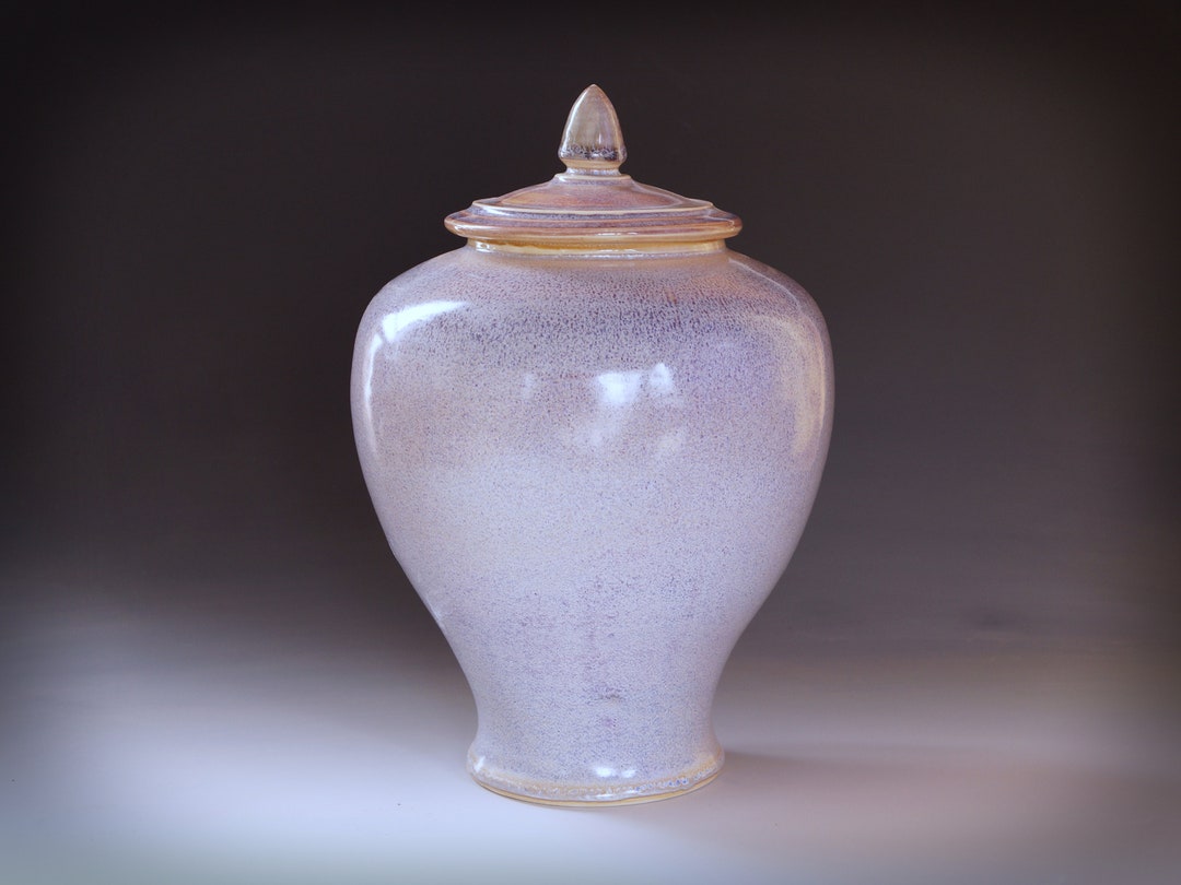 Ceramic Cremation Urn: Memorial Urn for Adult lavender 220 Cubic Inches ...